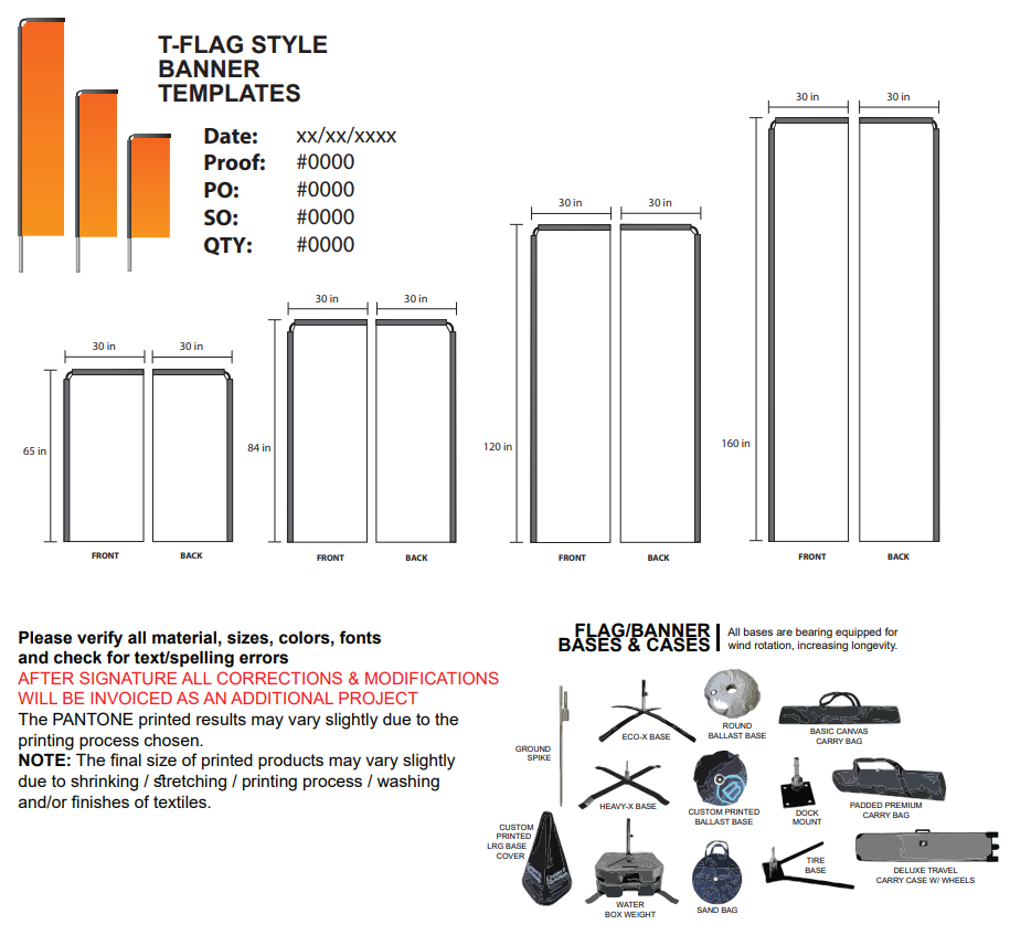 T-FLAG STYLE Wing Flag (FLAG ONLY) – Color Legends
